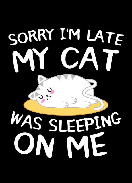 'Quote About Sleeping Cat ' Poster by TurSmartDesigns | Displate