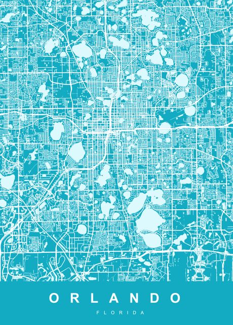 'ORLANDO Map Florida US' Poster by UrbanMaps | Displate