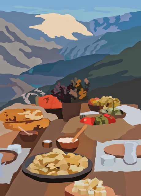 'Abstract Landscape Food' Poster by Sophie | Displate