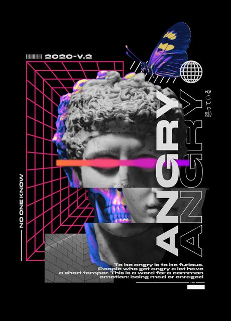 'Angry Abstract Brutalism ' Poster by Ahmad Zahraturrafiq | Displate