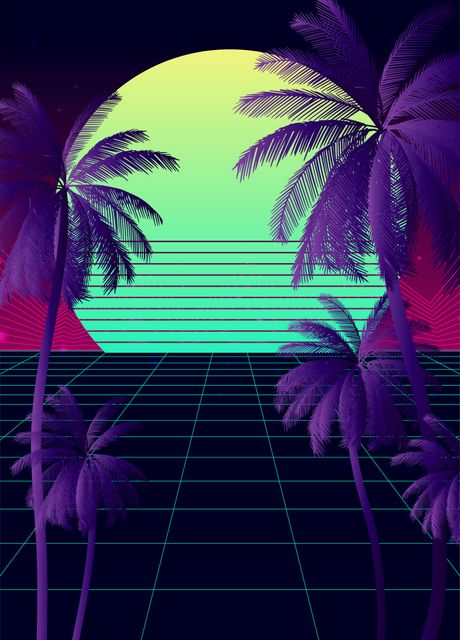 'Cybersynth Sunset Vapor' Poster by EDM Project | Displate