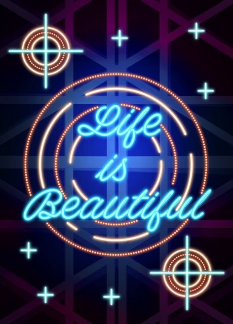 'Life is Beautiful Neon art' Poster by vector heroes | Displate