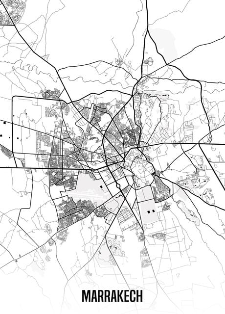 'Marrakech Map' Poster by Stefano Lunghi | Displate