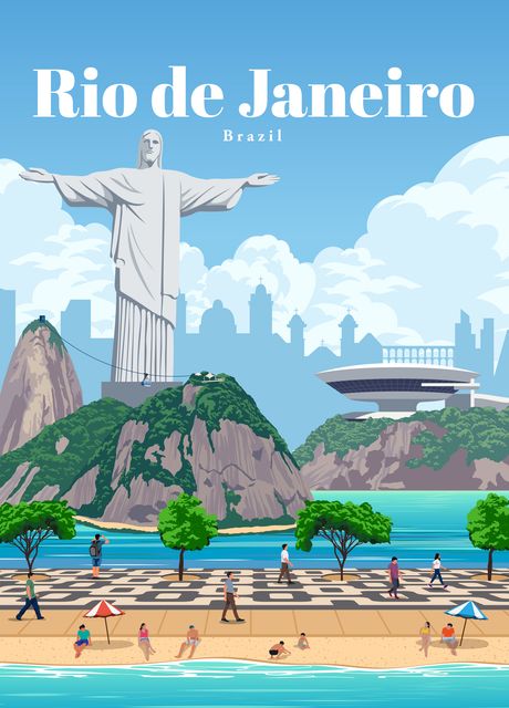 'Travel to Rio de Janeiro' Poster by Studio 324 | Displate
