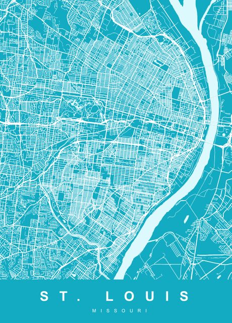 'St Louis City Map Missouri' Poster by UrbanMaps | Displate