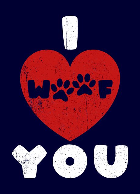 'I woof you Dog Love' Poster by MzumO | Displate