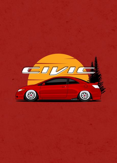 'civic jdm style' Poster by Masje Studio | Displate