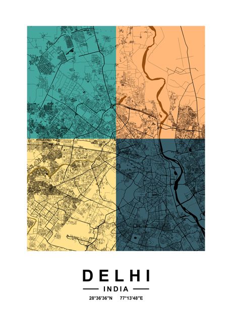 'Delhi Color Map' Poster by Dany | Displate