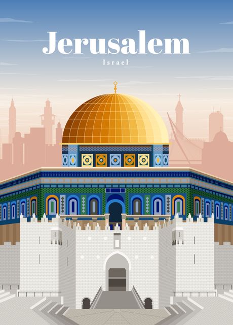 'Travel to Jerusalem' Poster, picture, metal print, paint by Studio 324 ...