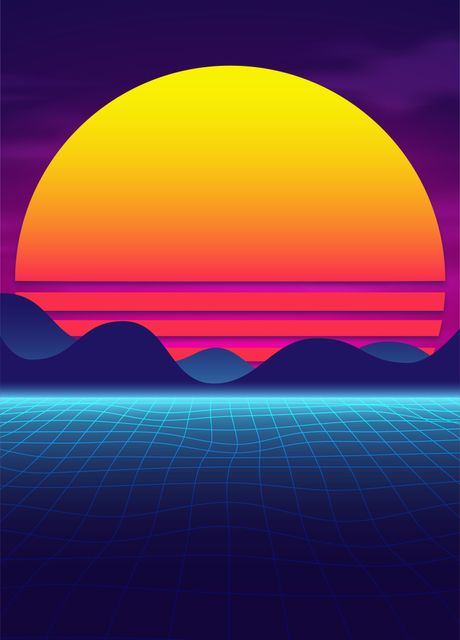 'brilliantly sunset synth' Poster by EDM Project | Displate