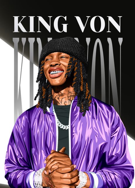 'King Von' Poster, picture, metal print, paint by Athlehema by ...