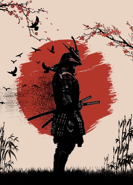 'Samurai In Moon' Poster by Theng Id | Displate