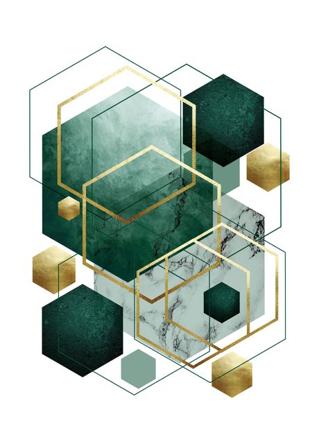 'Emerald green geo' Poster by Urban Epiphany | Displate