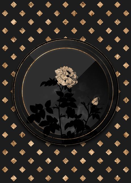 'Art Deco Gold Shadowy Rose' Poster by Holy Rock Design | Displate