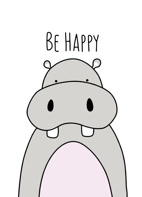 'Hippo be happy' Poster by Space Nature | Displate