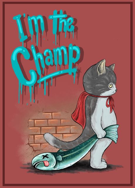 'The Champion cats' Poster by taofik merchsigns | Displate