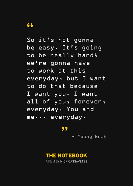 'The Notebook Quote 1' Poster by Quoteey | Displate