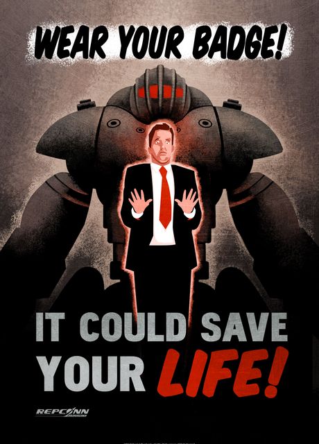 'Wear Your Badge!' Poster by Fallout | Displate