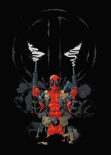 'Deadpool with Guns' Poster by Marvel | Displate