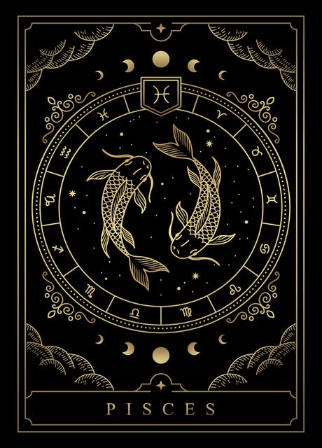 'Fishes Tarot card' Poster by Michael Landsberger | Displate