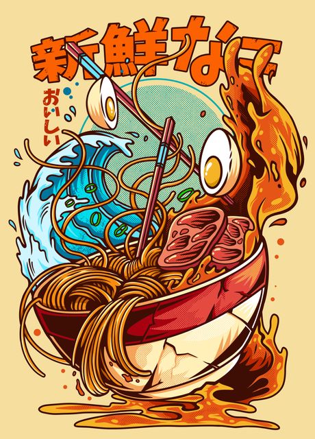 'Angry Ramen Bowl' Poster by Kill2Kill | Displate