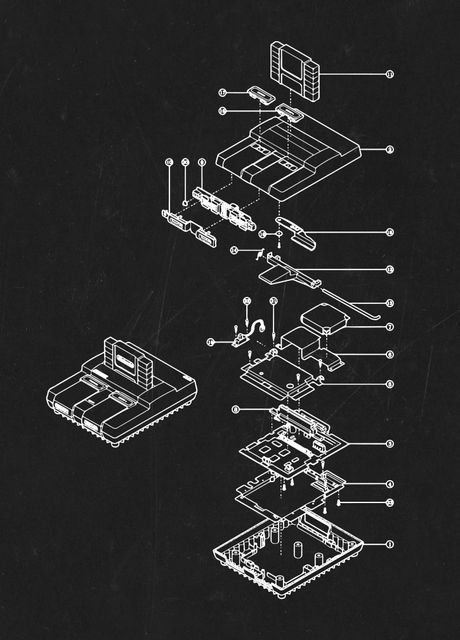 'Game console blueprint' Poster by Designersen | Displate