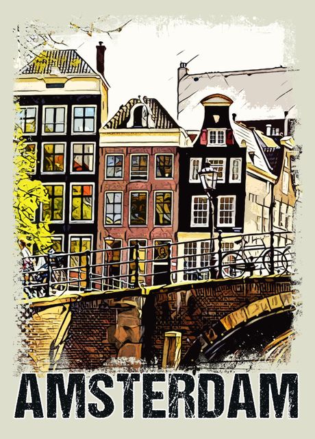 'Amsterdam City Streets' Poster by OliArt | Displate