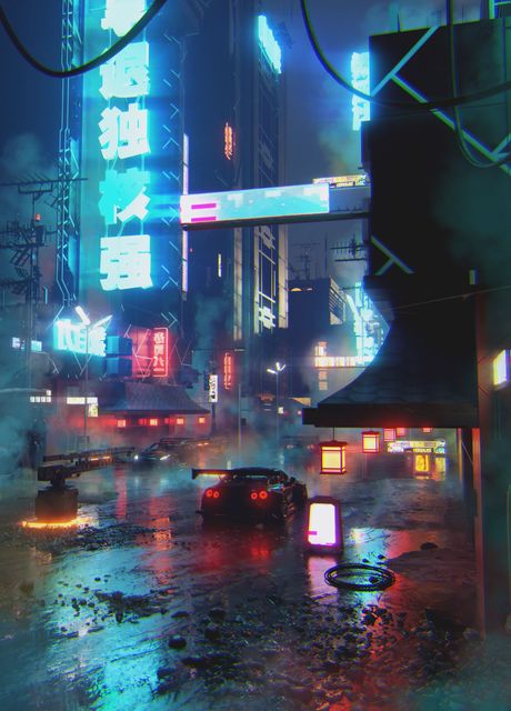 'Neon Night Rider' Poster by JoshKasperCreative | Displate