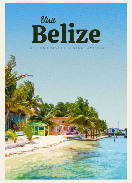 'Visit Belize' Poster by Mercury Club | Displate