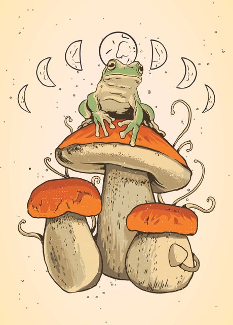 'Cottagecore Frog' Poster by BestPrints | Displate