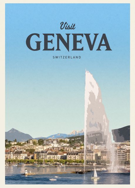 'Visit Geneva' Poster by Mercury Club | Displate