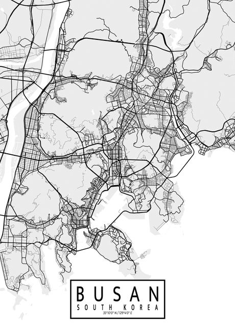 'Busan City Map Light' Poster by deMAP Studio | Displate