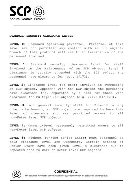 'SCP Security Levels' Poster by Doctor Borovich | Displate