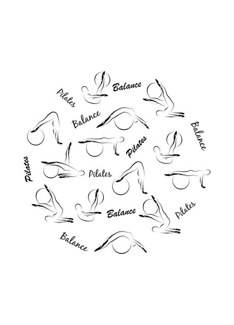 'Pilates Poses in a circle' Poster by Sasha Kircanski | Displate