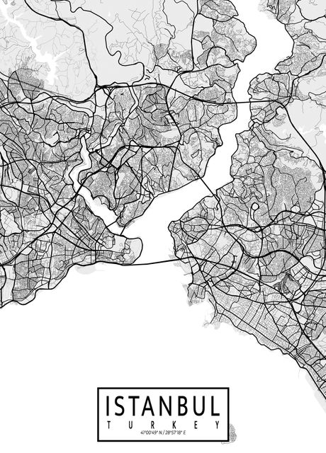 'Istanbul City Map Light' Poster by deMAP Studio | Displate