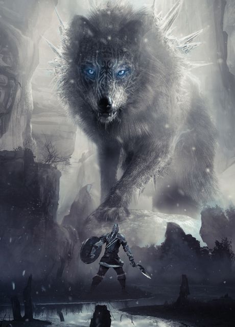 'Fenrir the Norse Wolf' Poster by ikaruna | Displate