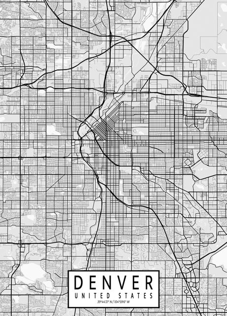 'Denver City Map Light' Poster by deMAP Studio | Displate