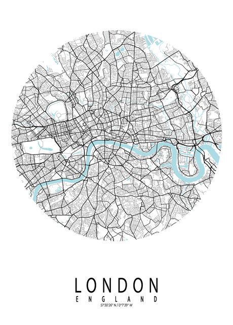 'London City Map Circle' Poster by deMAP Studio | Displate