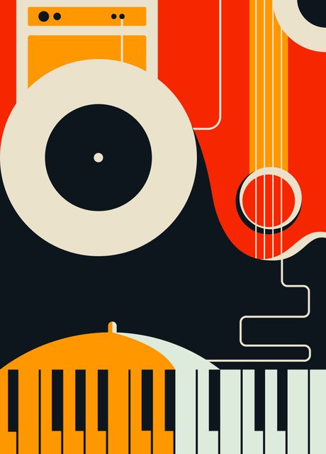 'Abstract jazz music 2' Poster by KurArt | Displate
