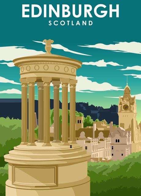 'Edinburgh Scotland Travel' Poster by Jorn | Displate