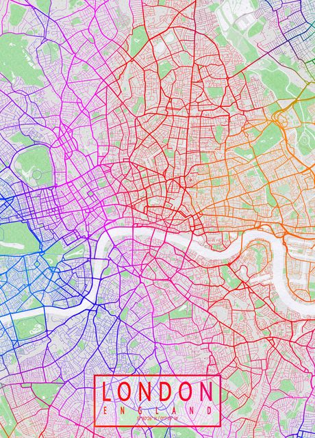 'London City Map Colorful' Poster by deMAP Studio | Displate