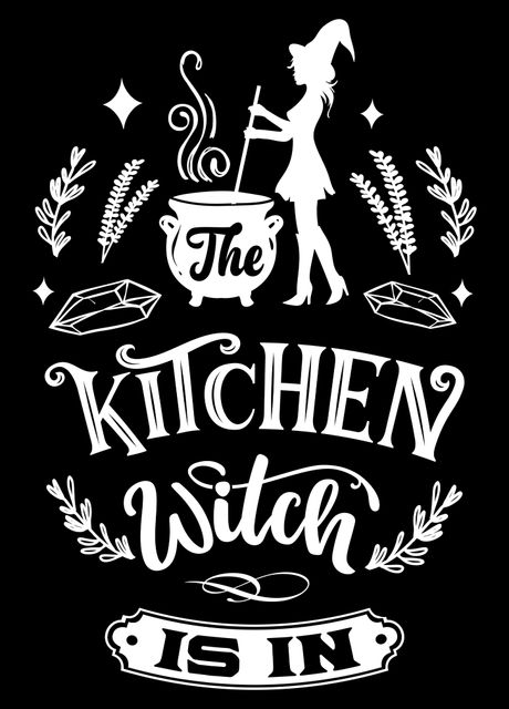 'The Kitchen Witch Is In' Poster by Little Black Bird Designs | Displate