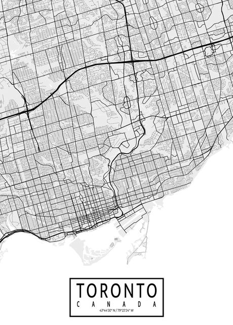 'Toronto City Map Light' Poster by deMAP Studio | Displate