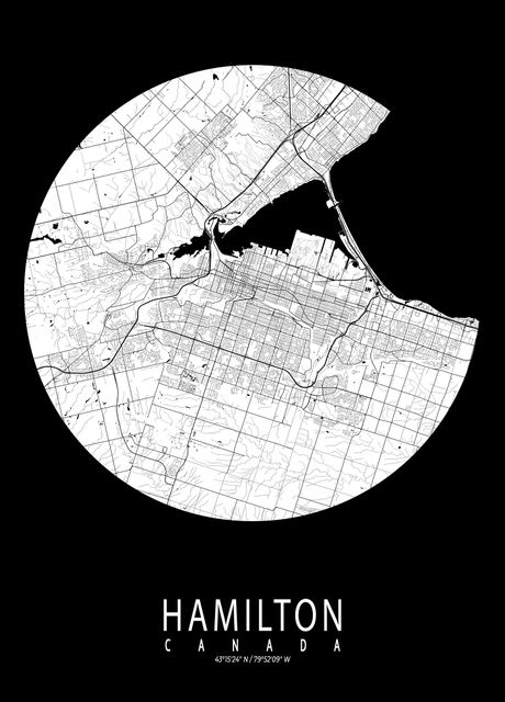 'Hamilton City Map Moon' Poster by deMAP Studio | Displate