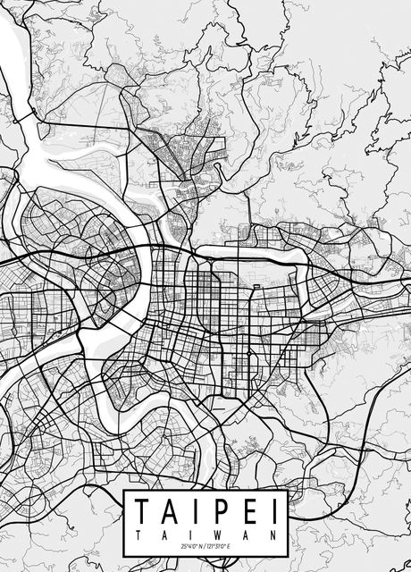 'Taipei City Map Light' Poster by deMAP Studio | Displate