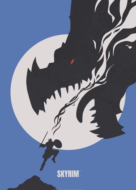 'Minimalistic Skyrim' Poster, picture, metal print, paint by The Elder ...