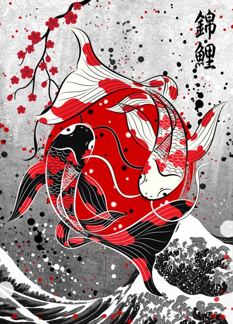 'Koi Fish Yin Yang' Poster by Faissal Thomas | Displate