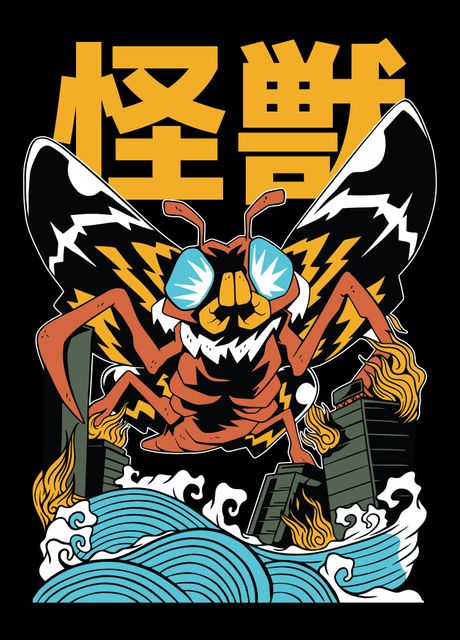 'Monster Moth' Poster by ArtNinja | Displate