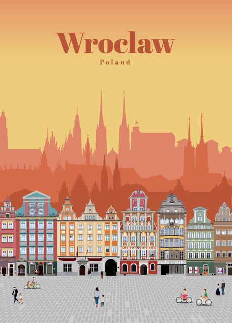 'Travel to Wroclaw' Poster by Studio 324 | Displate