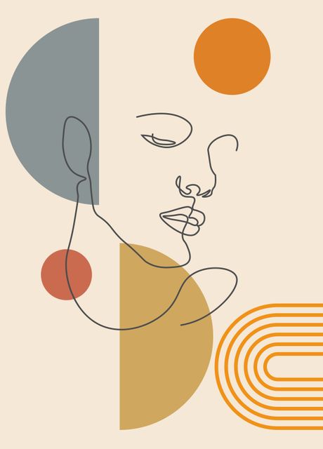 'Woman abstract line art' Poster by Human Shadow | Displate